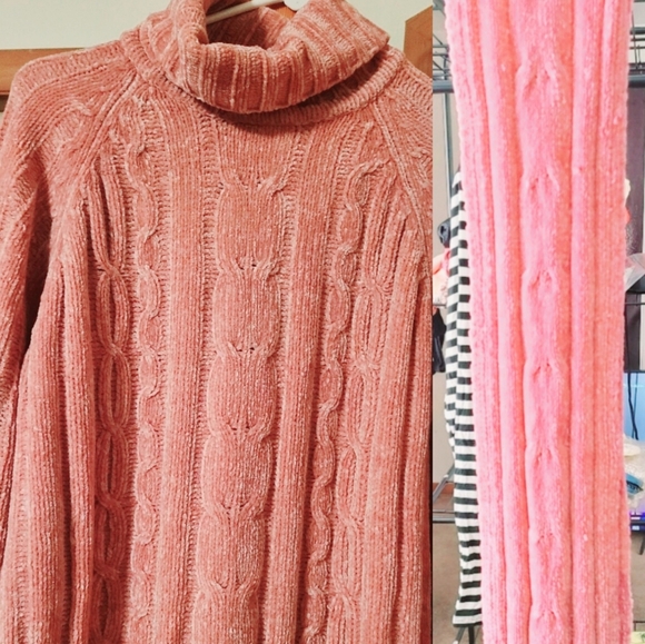 stan herman | Sweaters | Same Colorlighting Chenille Cable Turtleneck ...